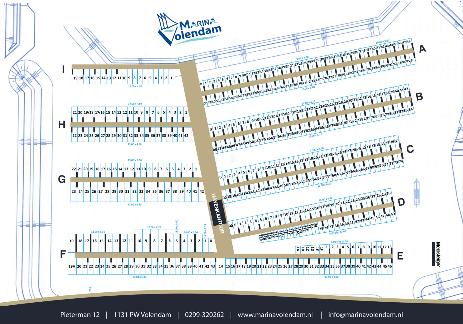 Weer, plattegronden & waterkaarten | Marina Volendam